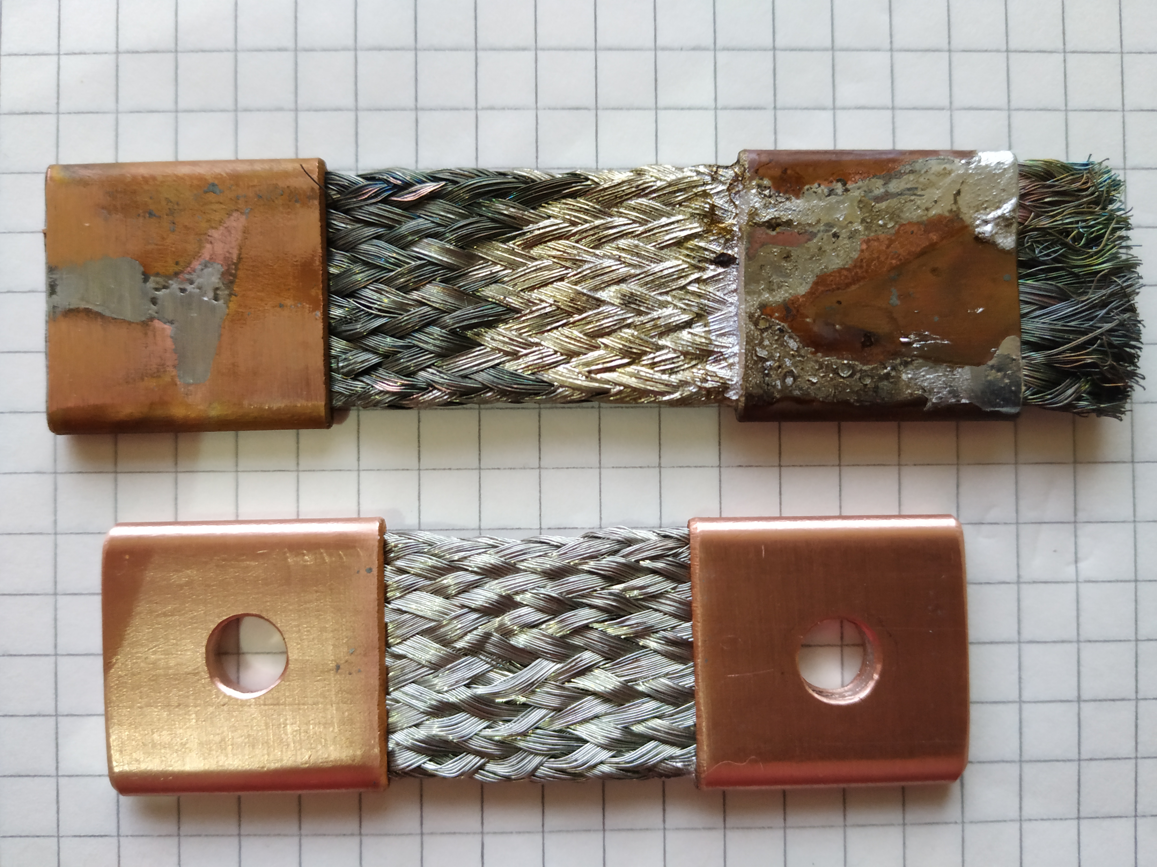 Flexible braided copper connectors